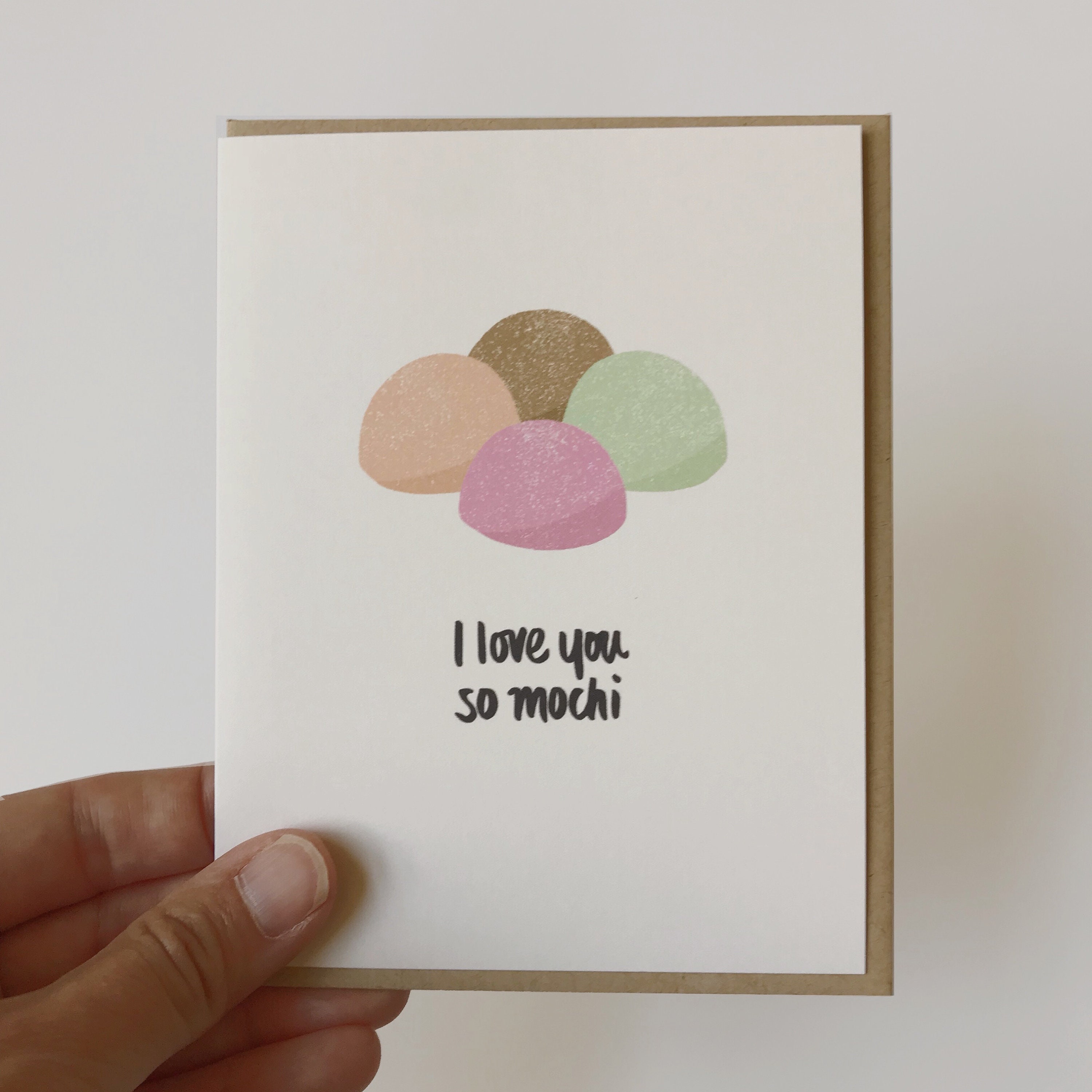 I Love You So Mochi Card / Mochi Ice Cream Card, Tarjeta en blanco ...