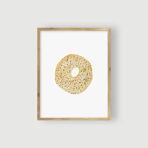 Digital Bagel Art Print, Instant Wall Art, Printable Download, Cute ...
