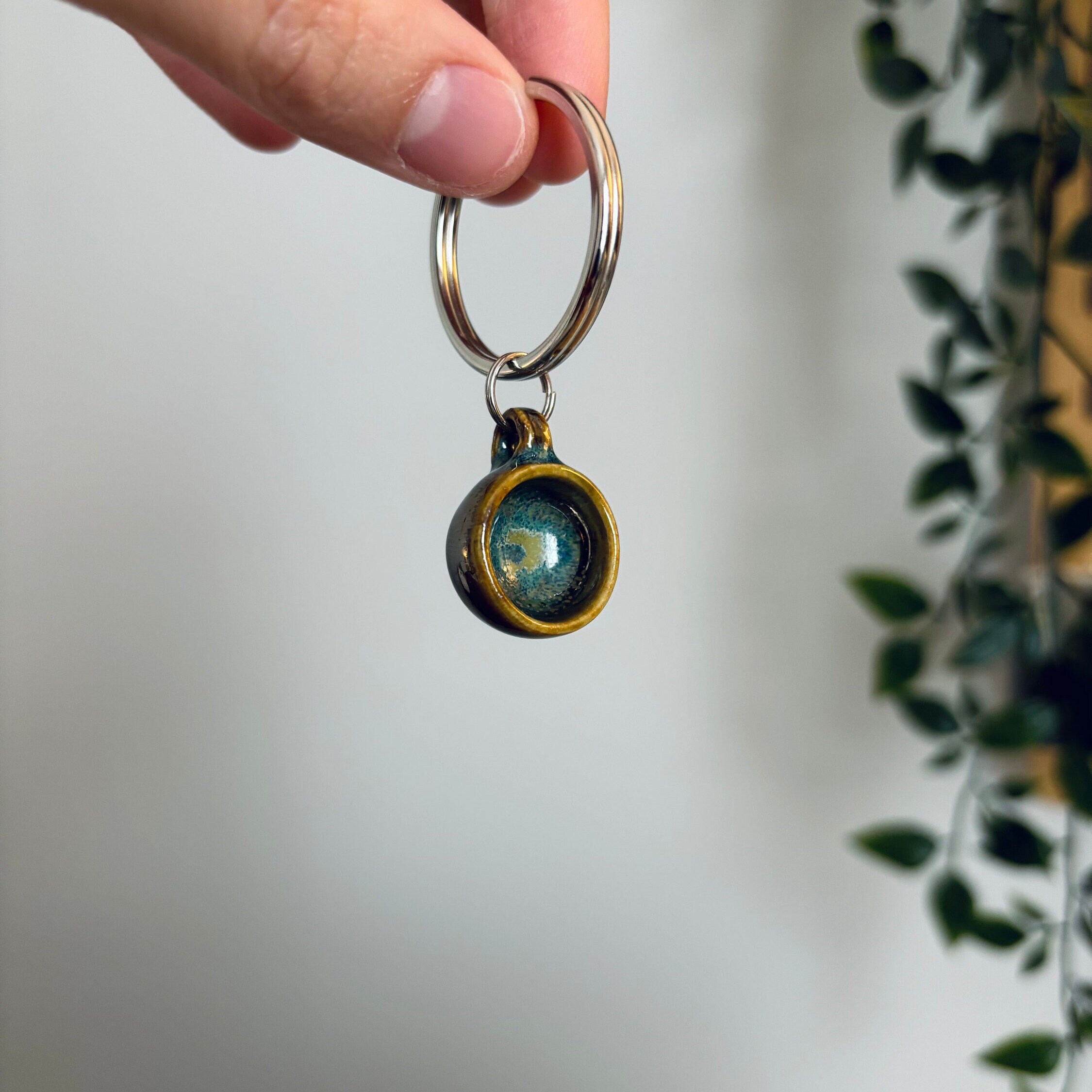 Handmade Ceramic Tiny Mug Keychain Aquamarine Waterfall Ready to Ship ...