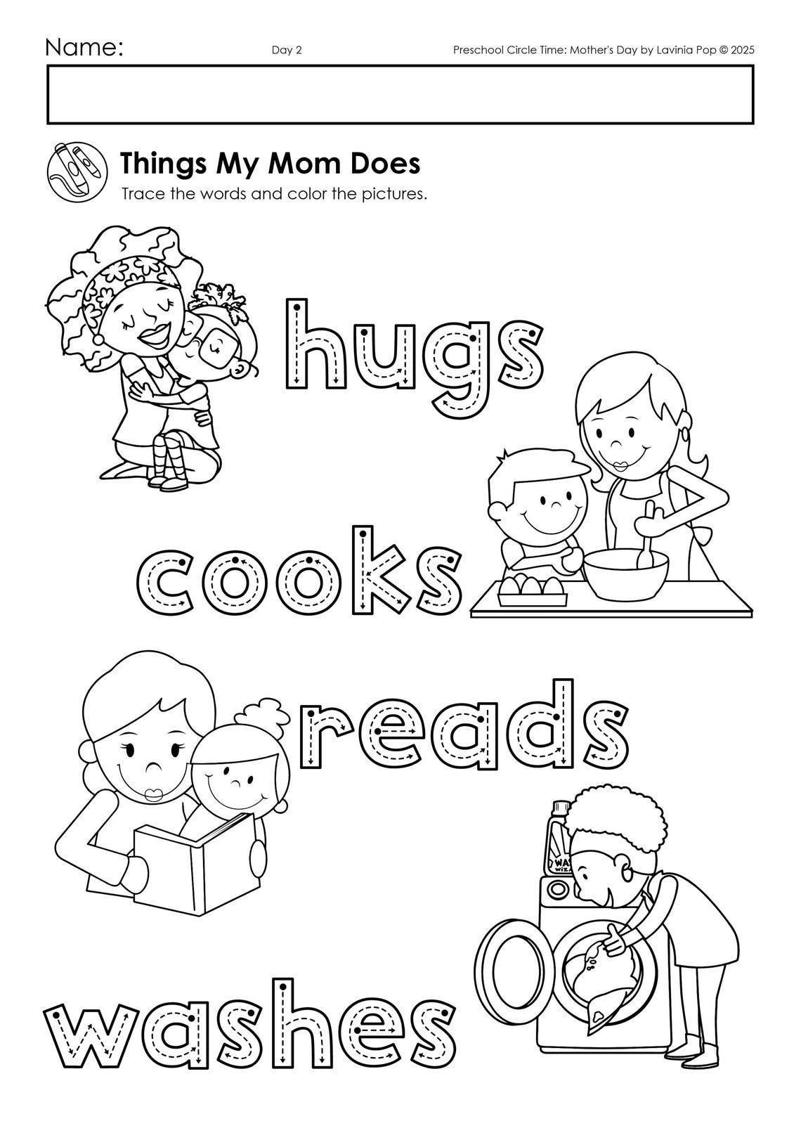 Mother's Day Preschool Theme Curriculum Printables | Preschool Circle ...