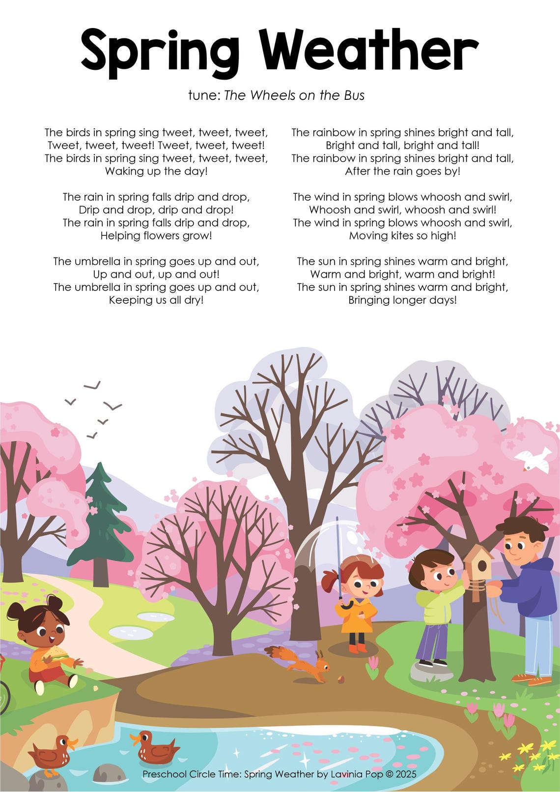 Spring Weather Preschool Theme Curriculum Printables | Preschool Circle ...