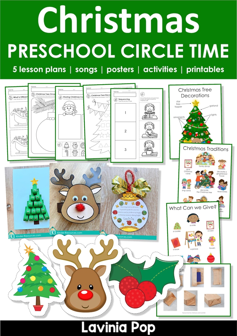 Christmas Preschool Theme Curriculum Printables | Preschool Circle Time ...
