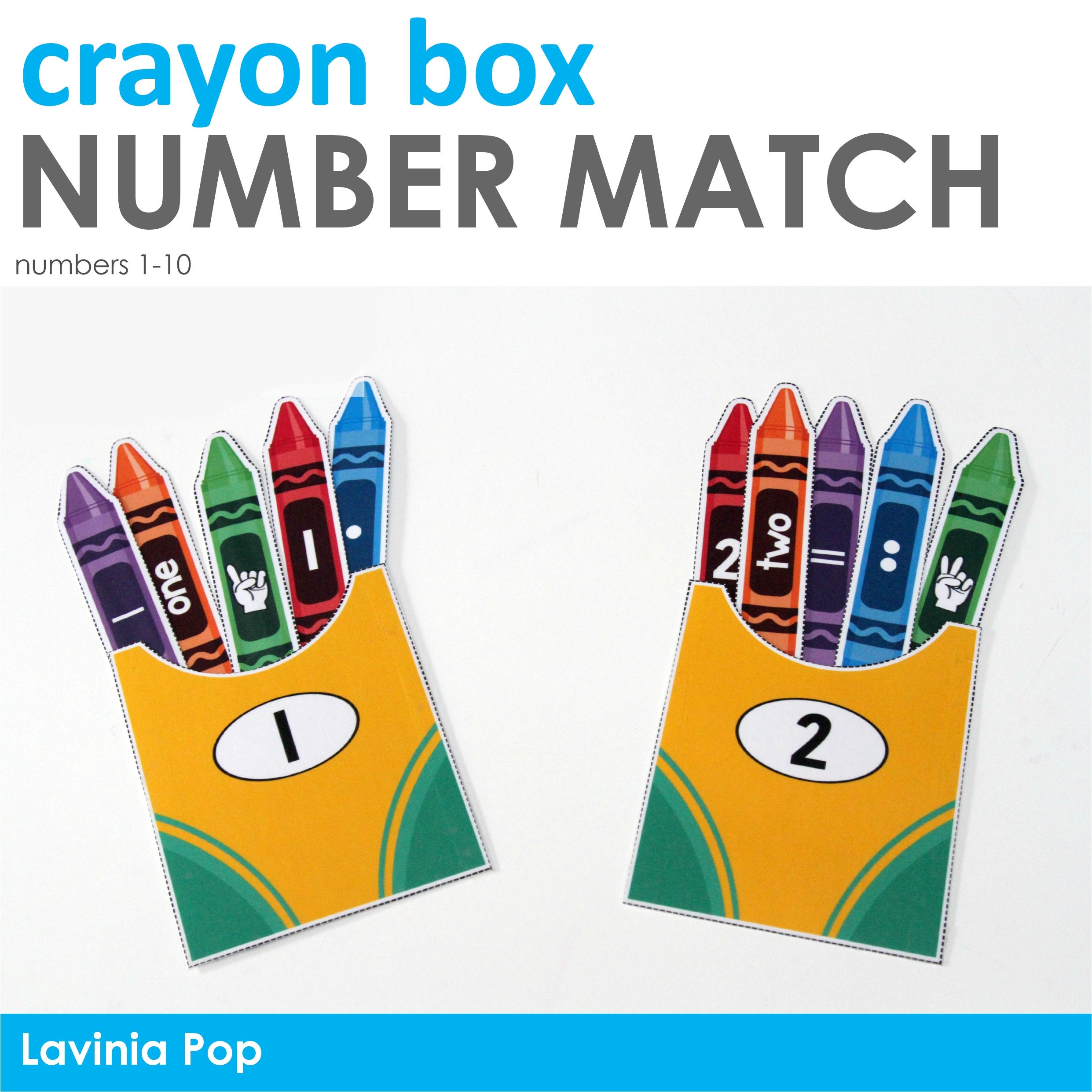 Crayon Box Number Match Activity - Etsy