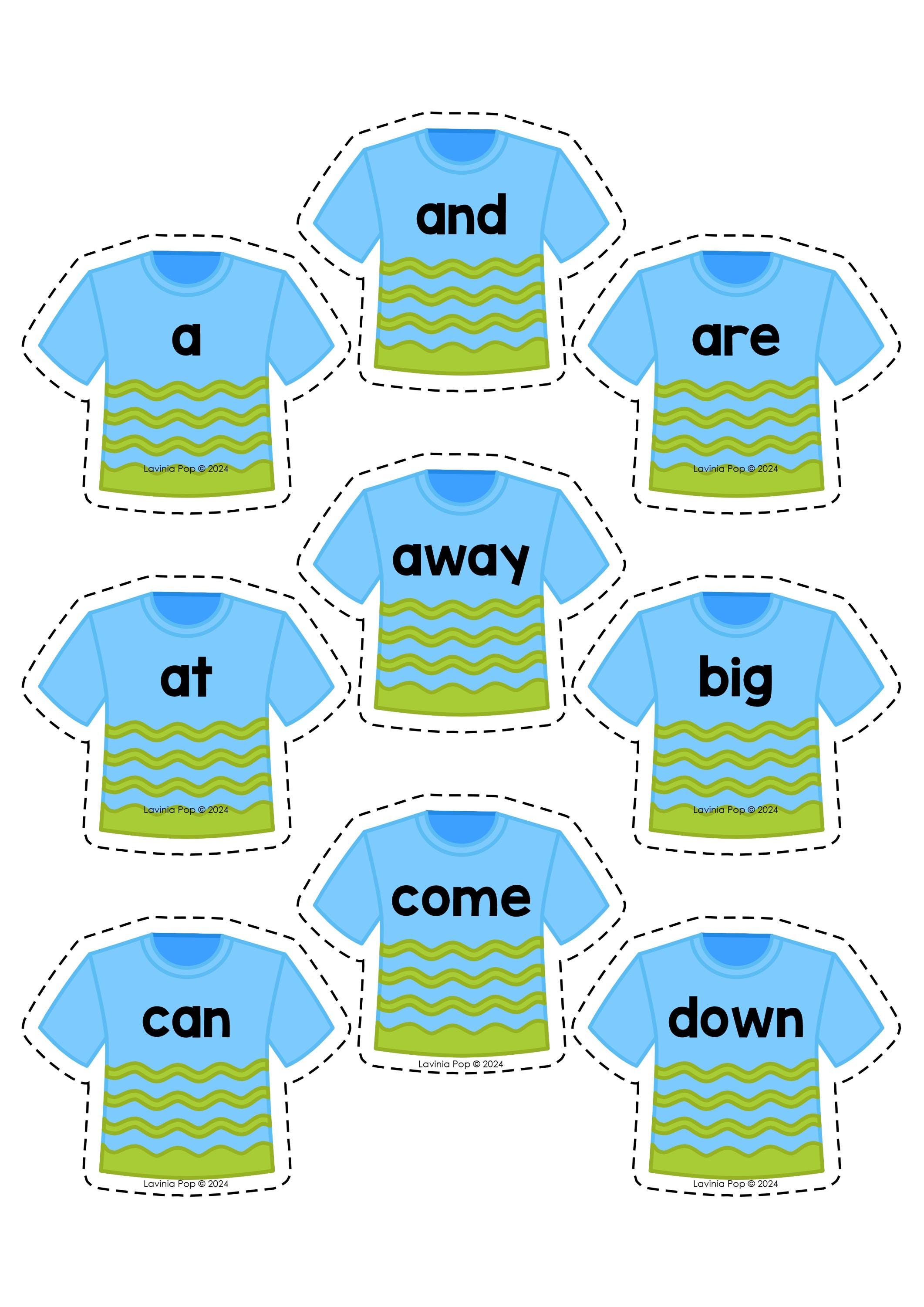Sight Word Laundry Spelling Center Activity | Printable for Preschool ...