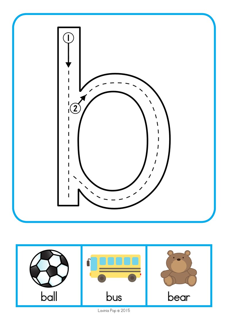 Alphabet Tracing Cards With Directional Arrows - Etsy