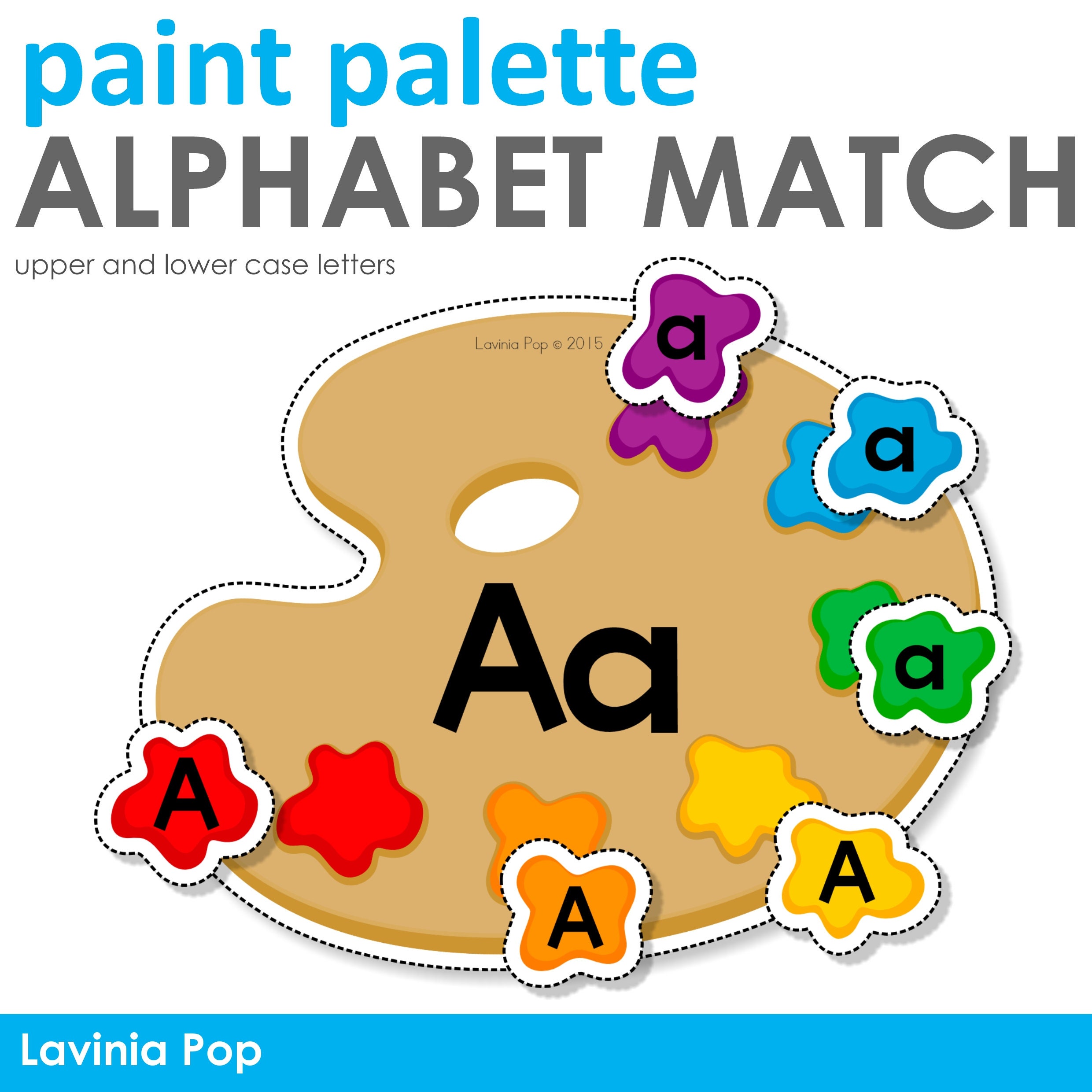 Alphabet Matching Activity: Paint Palette - Etsy