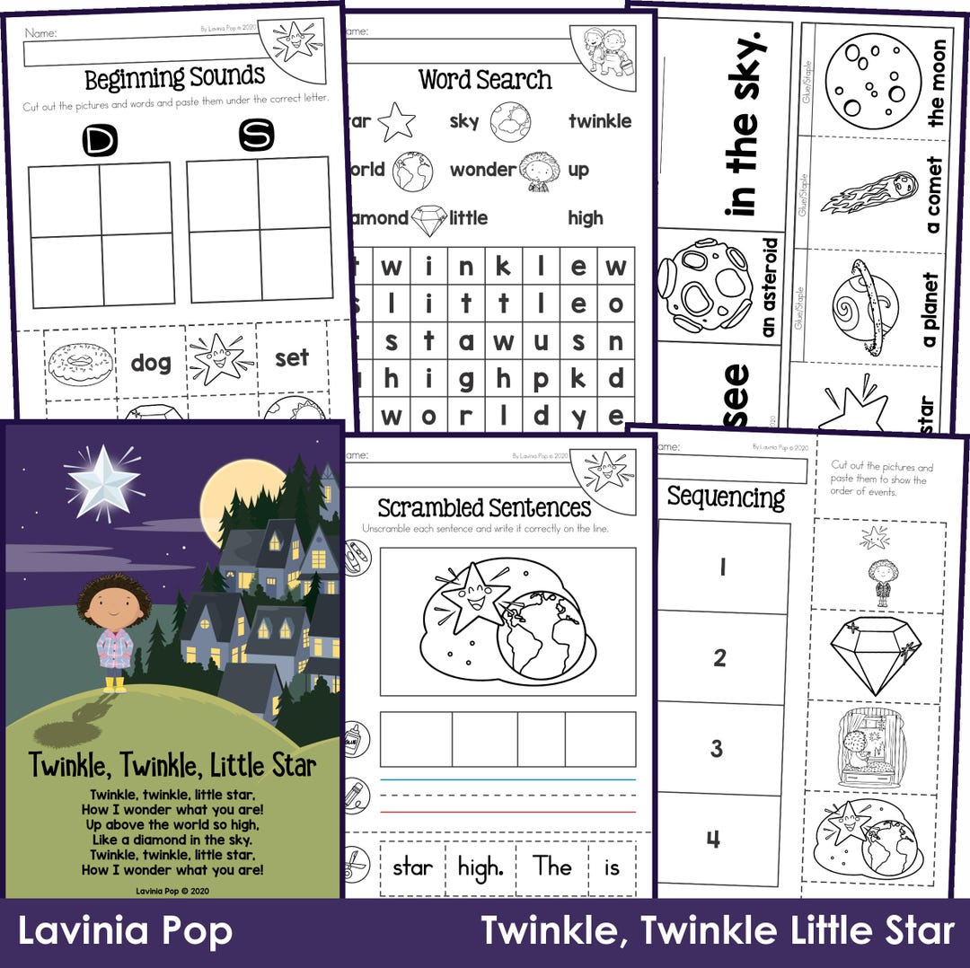 Twinkle Twinkle Little Star Nursery Rhyme Activities | Printable ...
