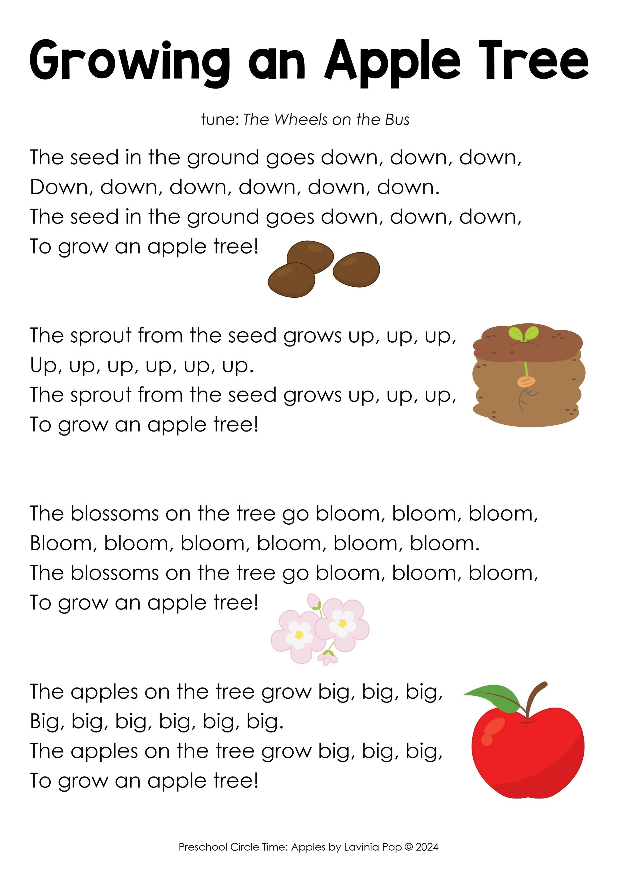 Apples Preschool Curriculum Printables | Apples Preschool Circle Time ...