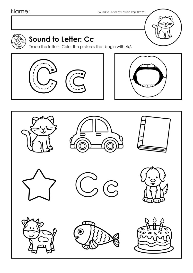 Science of Reading Alphabet Worksheets A–Z | Printable Phonics Practice ...