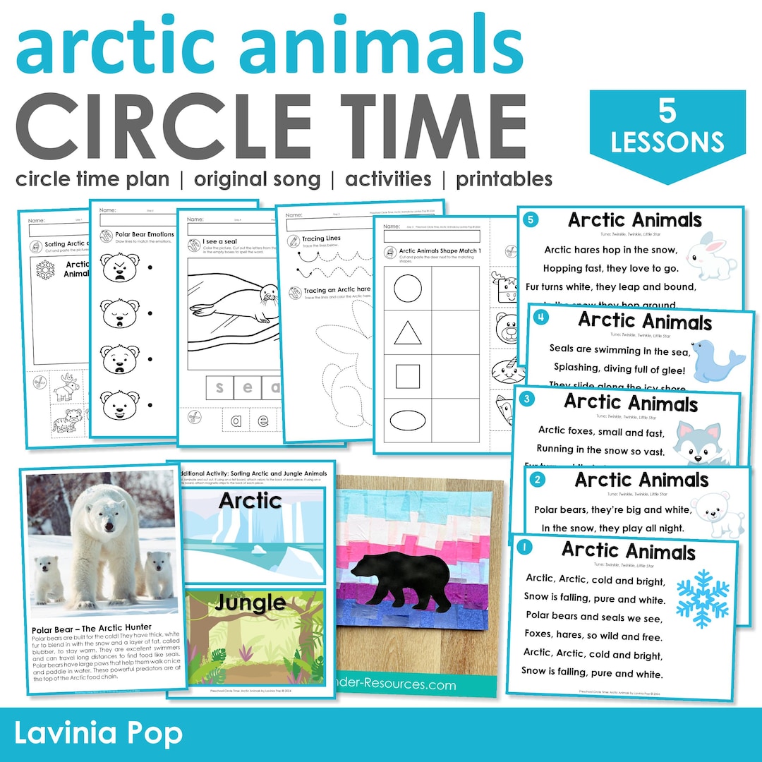 Arctic Animals Preschool Theme Curriculum Printables | Preschool Circle ...