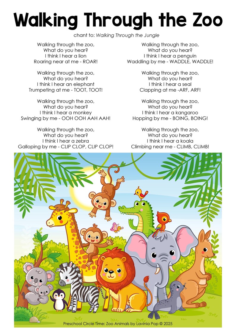 Zoo Animals Preschool Circle Time Plan | Lesson Plans, Activities ...