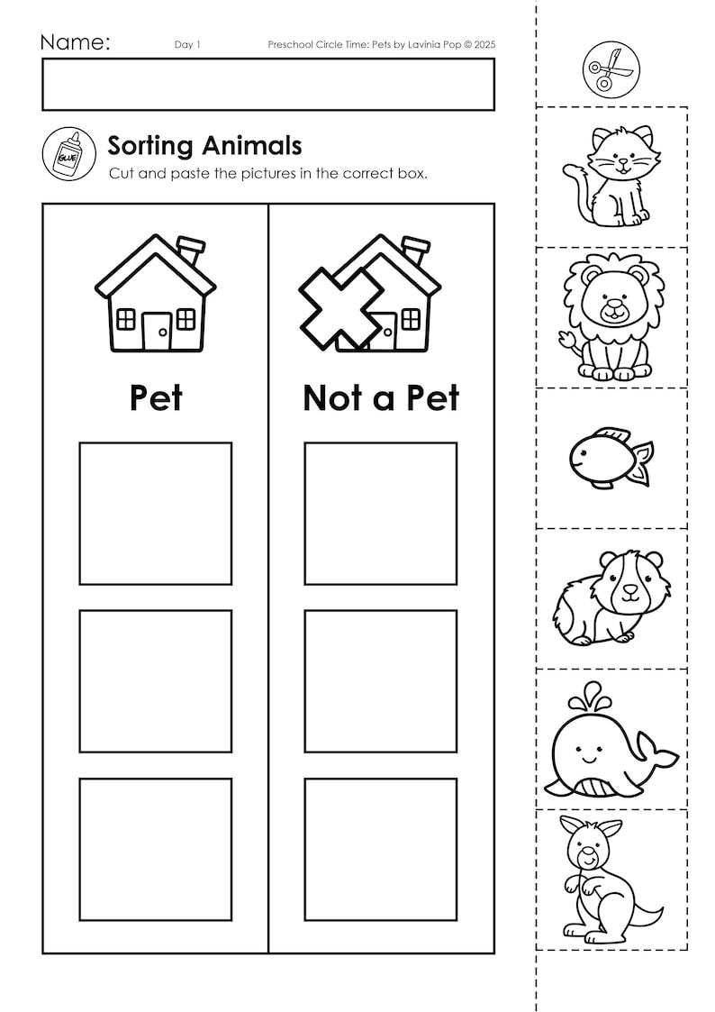 Pets Preschool Theme Curriculum Printables | Preschool Circle Time ...
