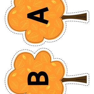 Autumn Leaves and Trees Alphabet and Beginning Sounds Match Printable ...