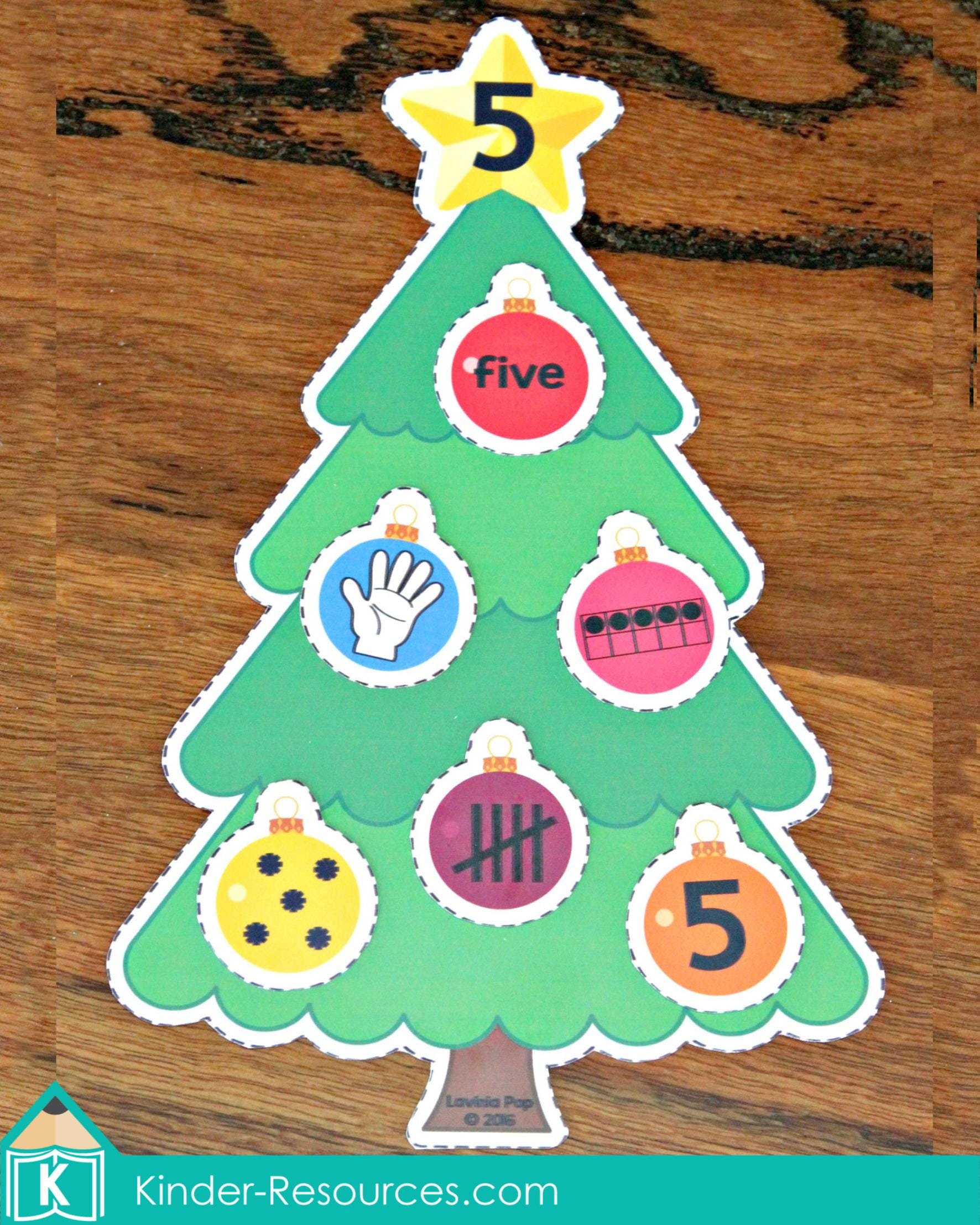 Christmas Tree and Ornament Number Match Activity | Number Sense ...