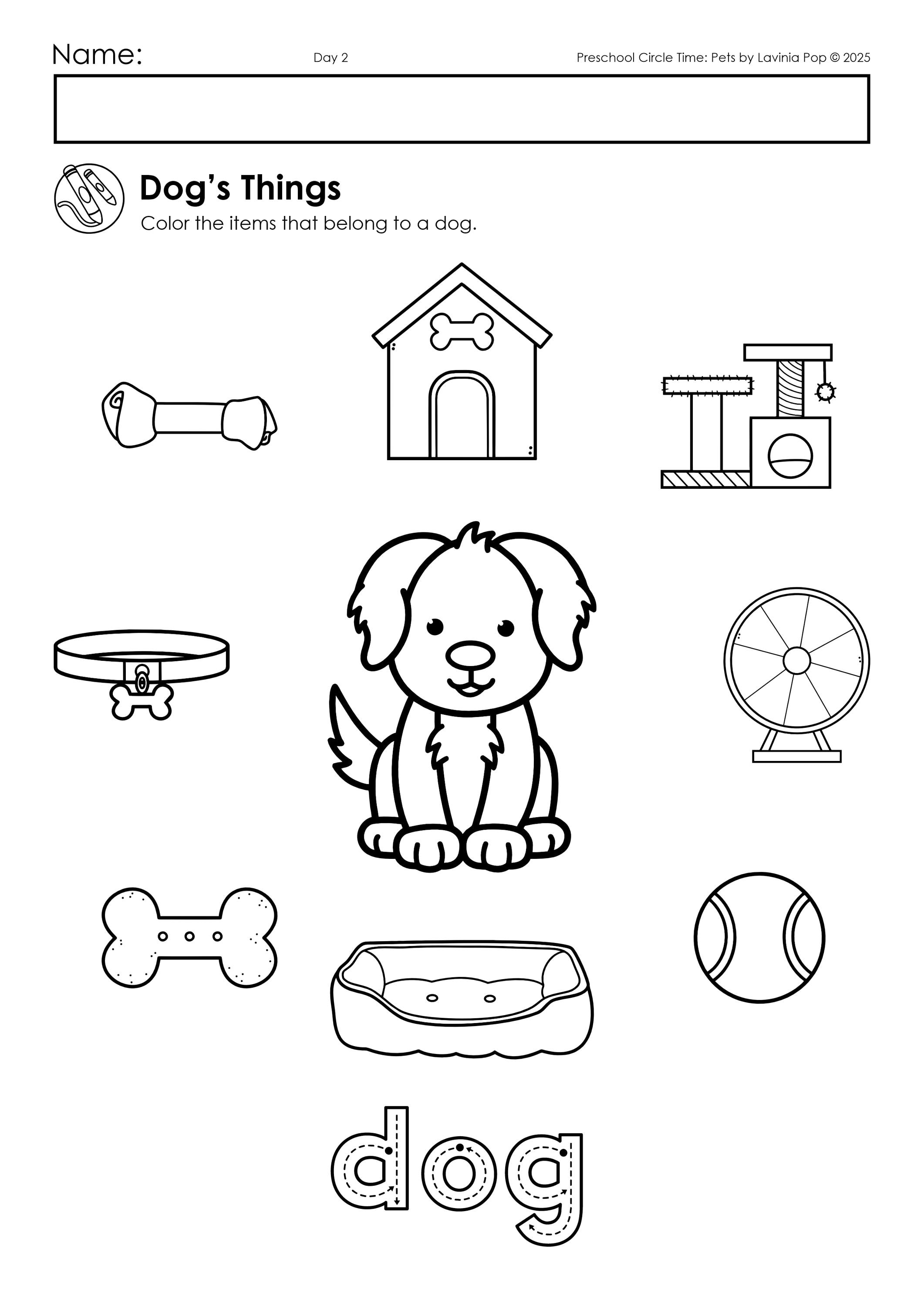 Pets Preschool Theme Curriculum Printables | Preschool Circle Time ...