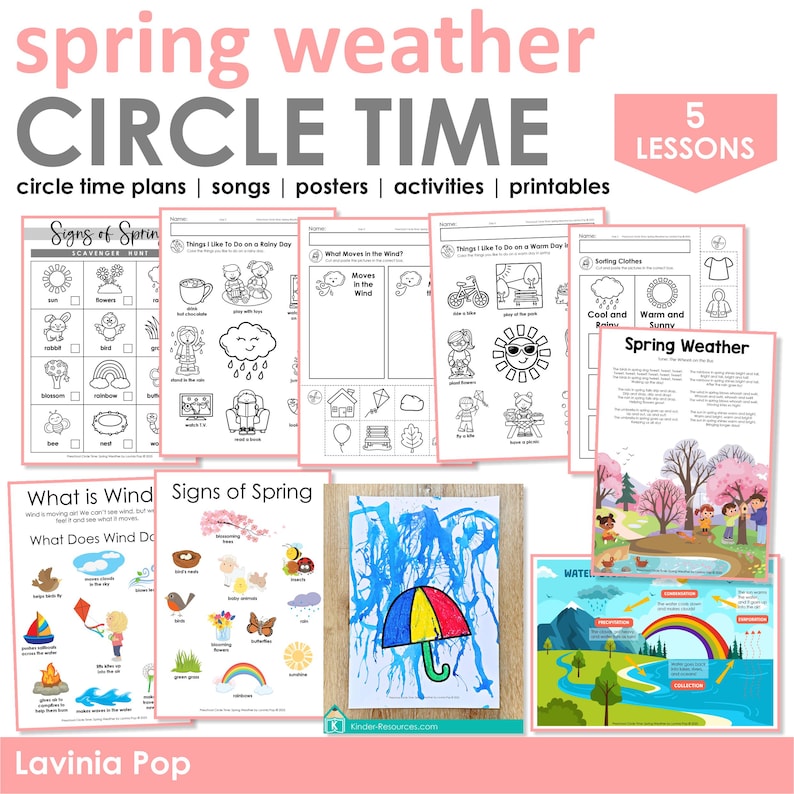 Spring Weather Preschool Theme Curriculum Printables | Preschool Circle ...