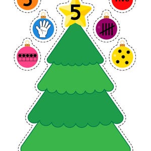 Christmas Tree and Ornament Number Match Activity | Number Sense ...
