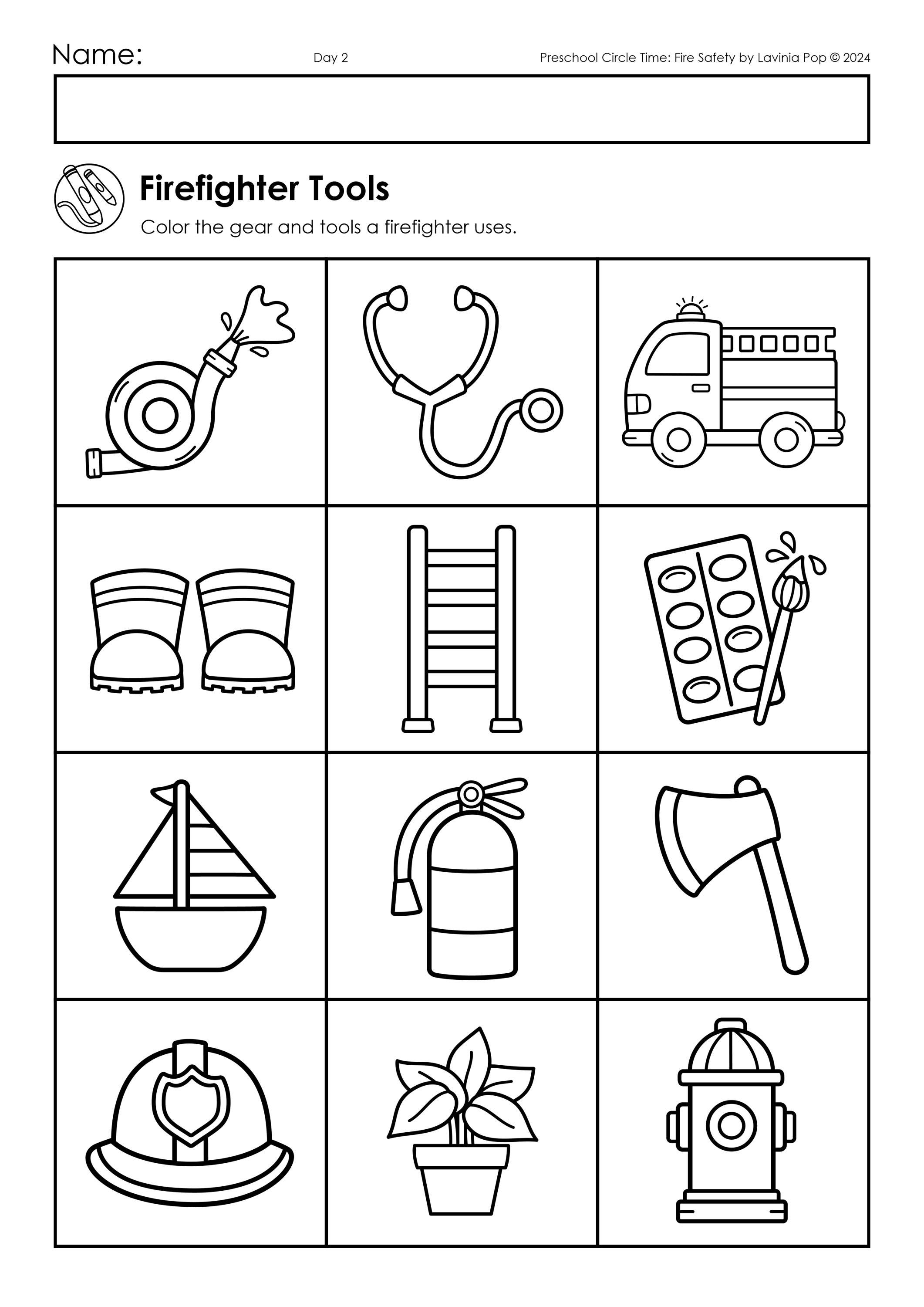 Fire Safety Preschool Curriculum Printables | Fire Safety Preschool ...