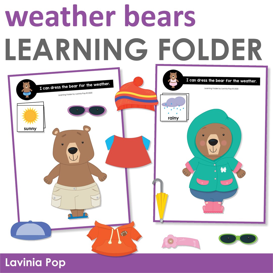 Learning Folder | Toddler Binder: Weather Bears Printable Activity - Etsy