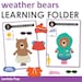 Learning Folder | Toddler Binder: Weather Bears Printable Activity - Etsy