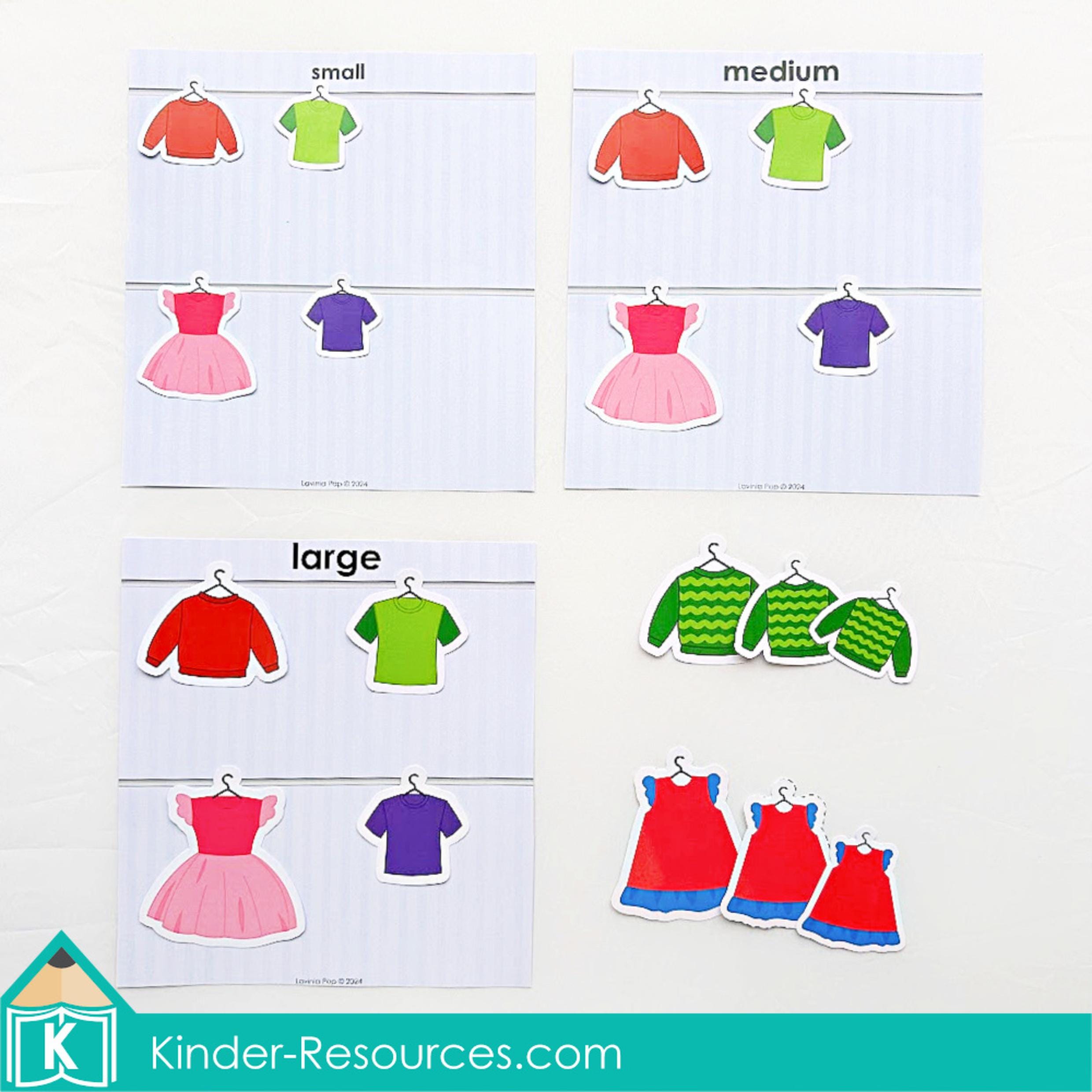 Sorting Clothes by Size Printable Activity: Small, Medium, Large - Etsy