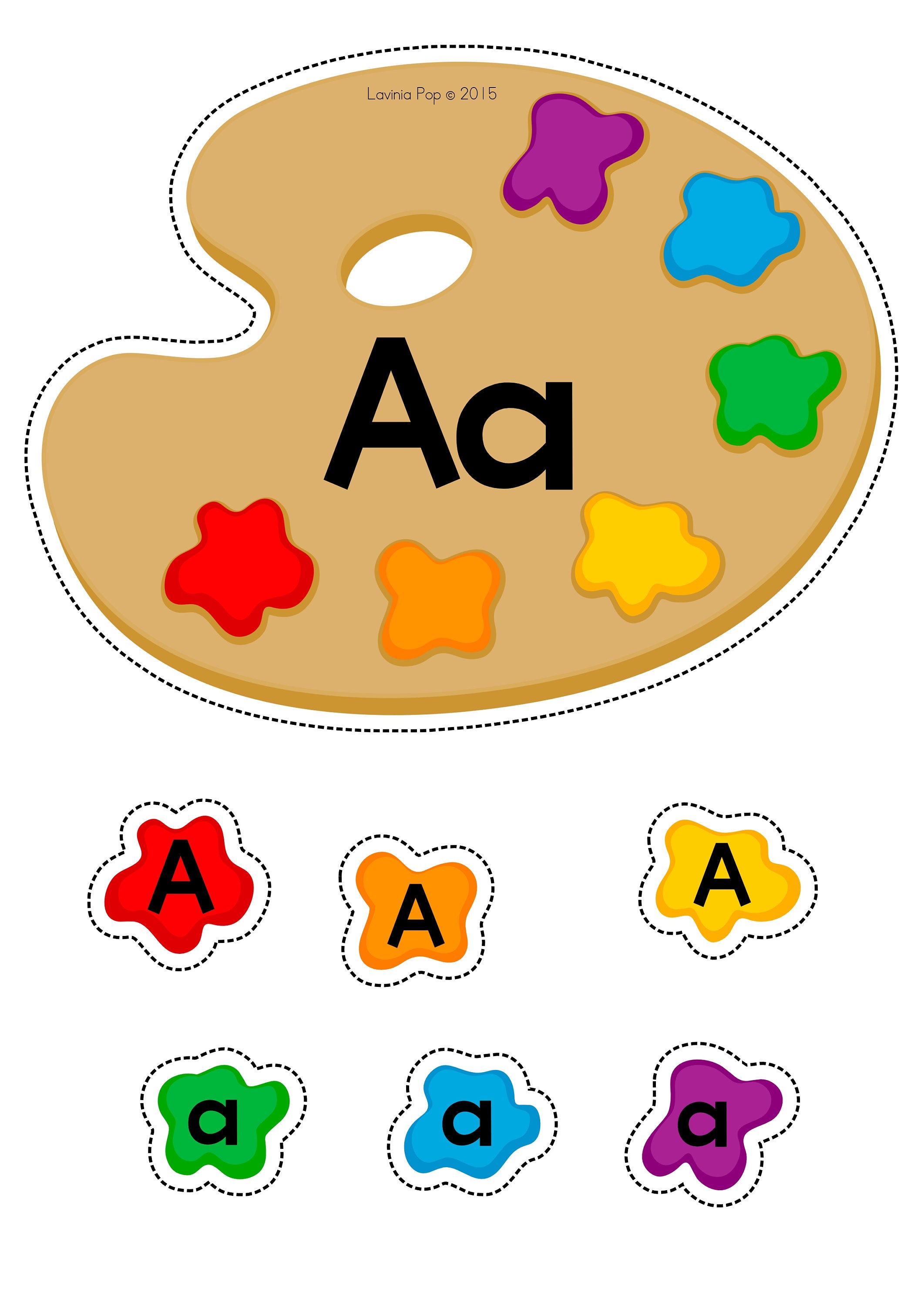 Alphabet Matching Activity: Paint Palette - Etsy