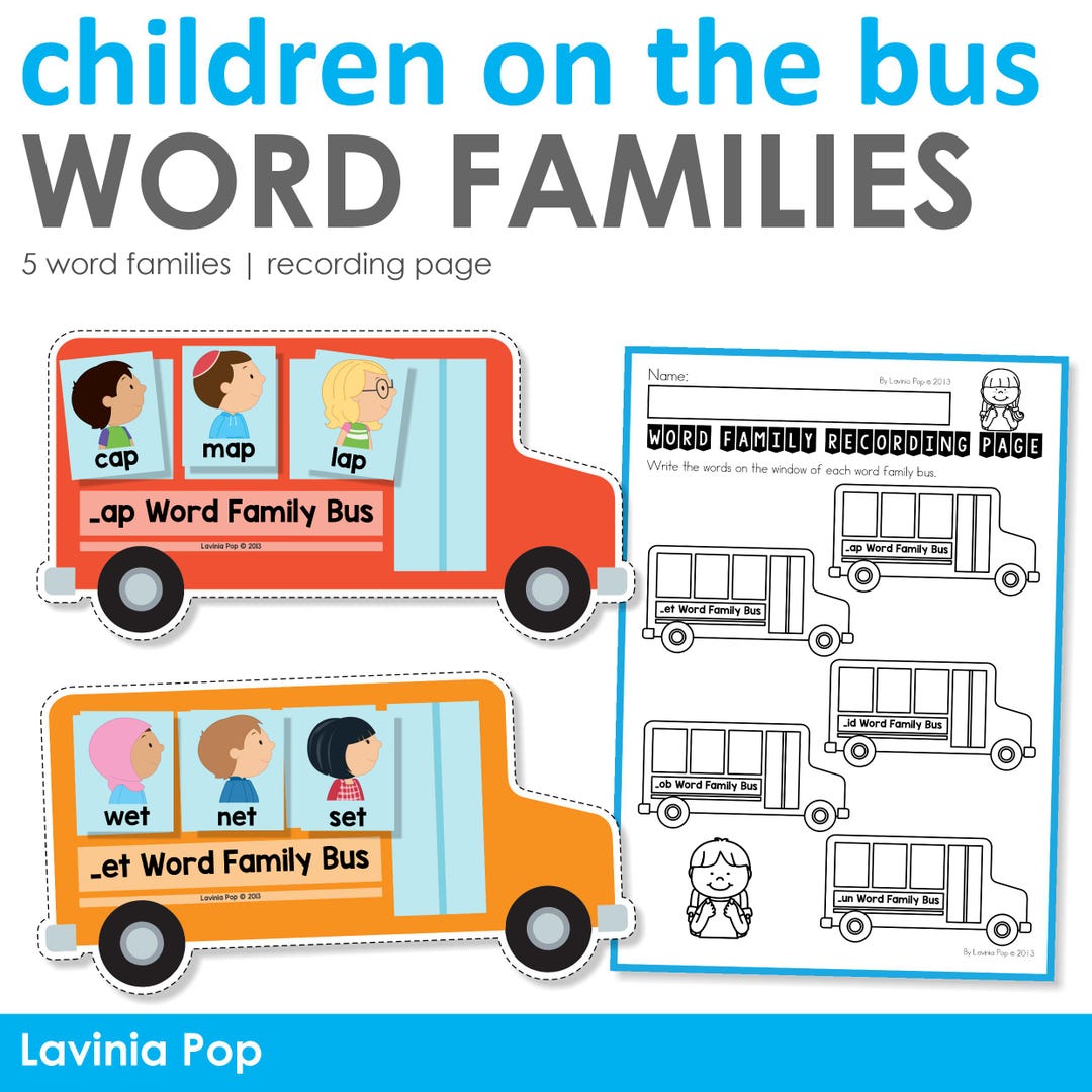 School Bus Word Family Sorting Printable Activity - Etsy