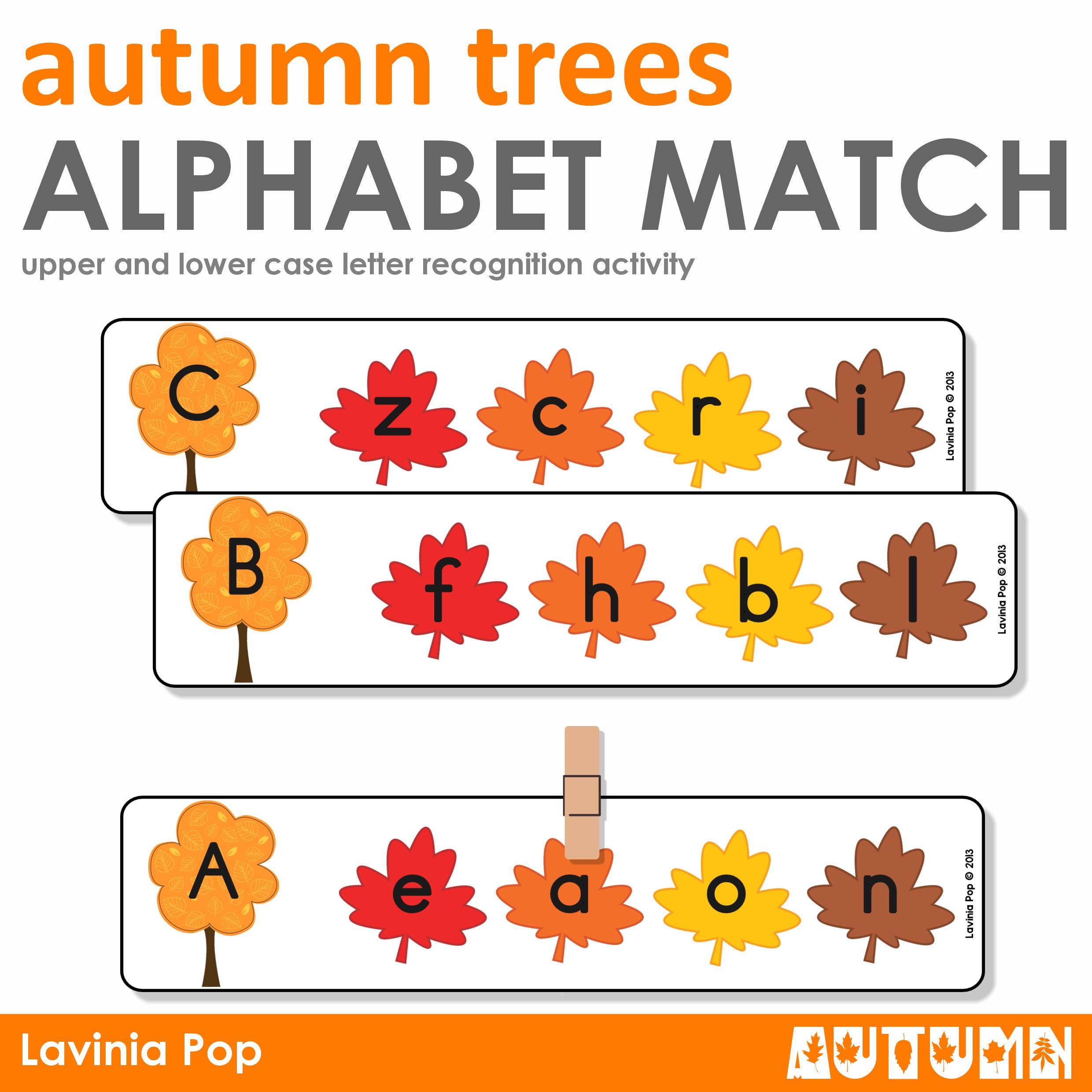 Upper and Lower Case Letter Match Activity Autumn / Fall Theme - Etsy