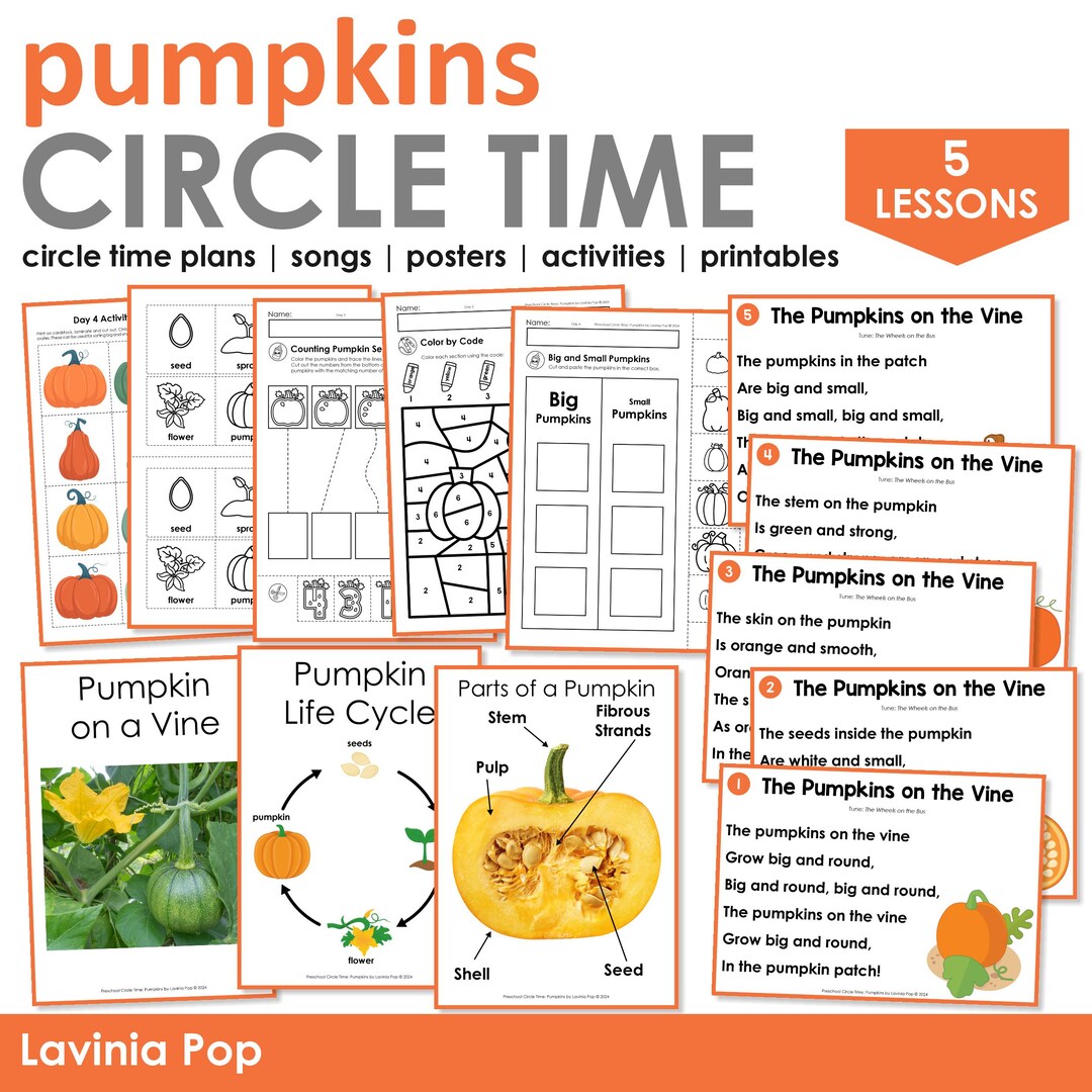 Pumpkins Preschool Curriculum Printables | Pumpkins Preschool Circle ...