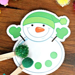 Winter Snowman Color Matching Printable Activity for Preschool ...