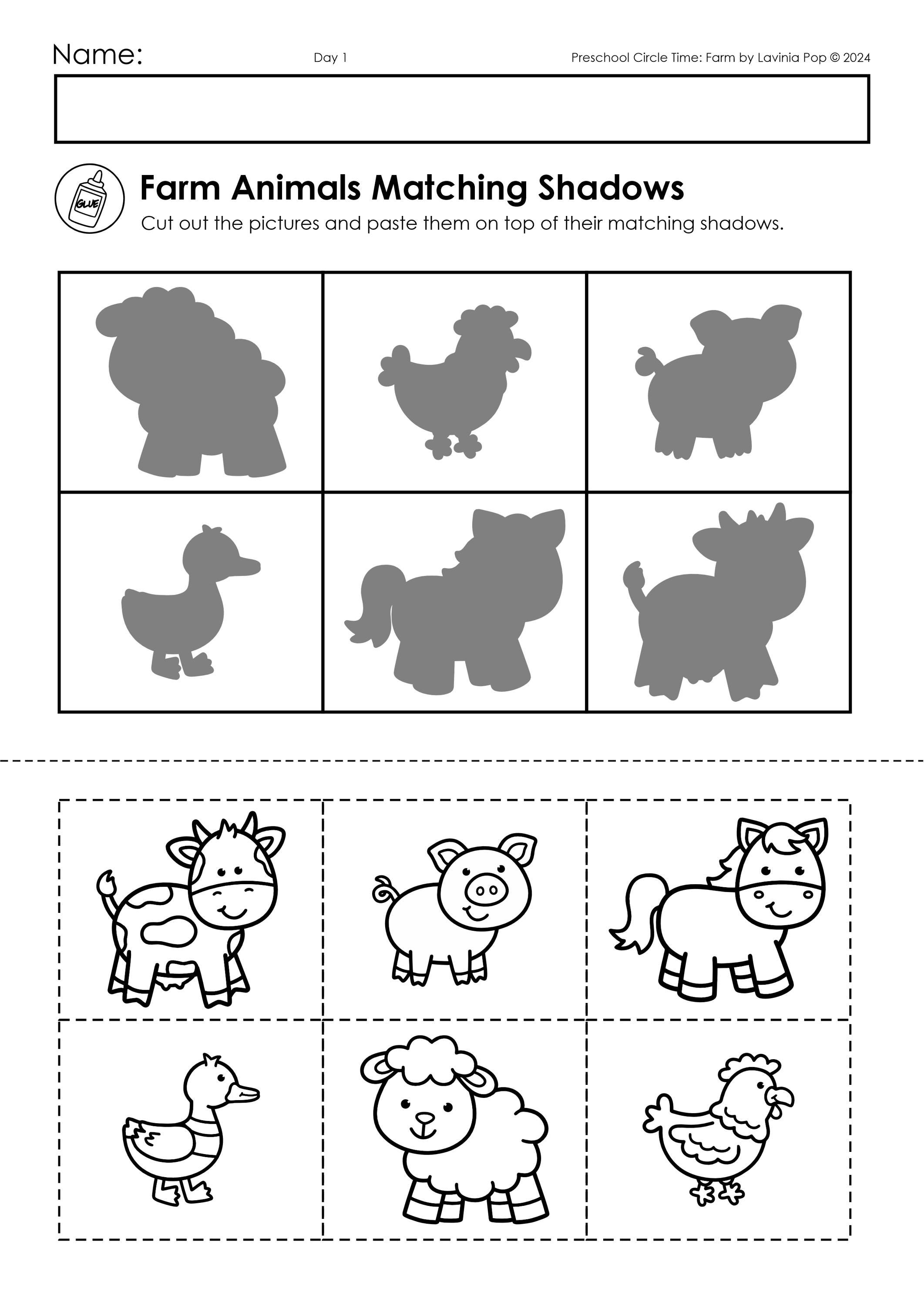 Farm Preschool Curriculum Printables | Farm Preschool Circle Time ...
