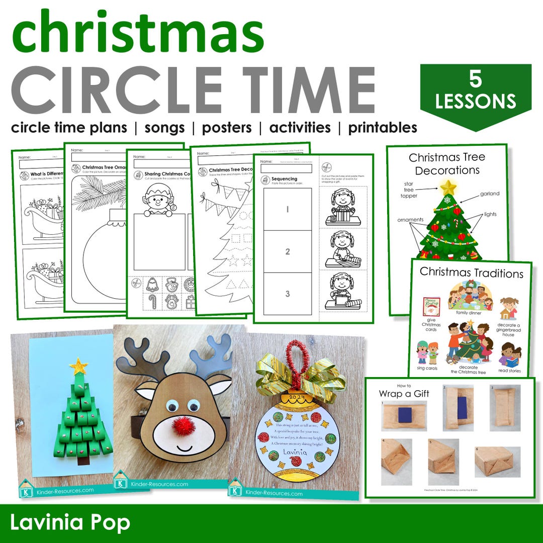 Christmas Preschool Theme Curriculum Printables | Preschool Circle Time ...