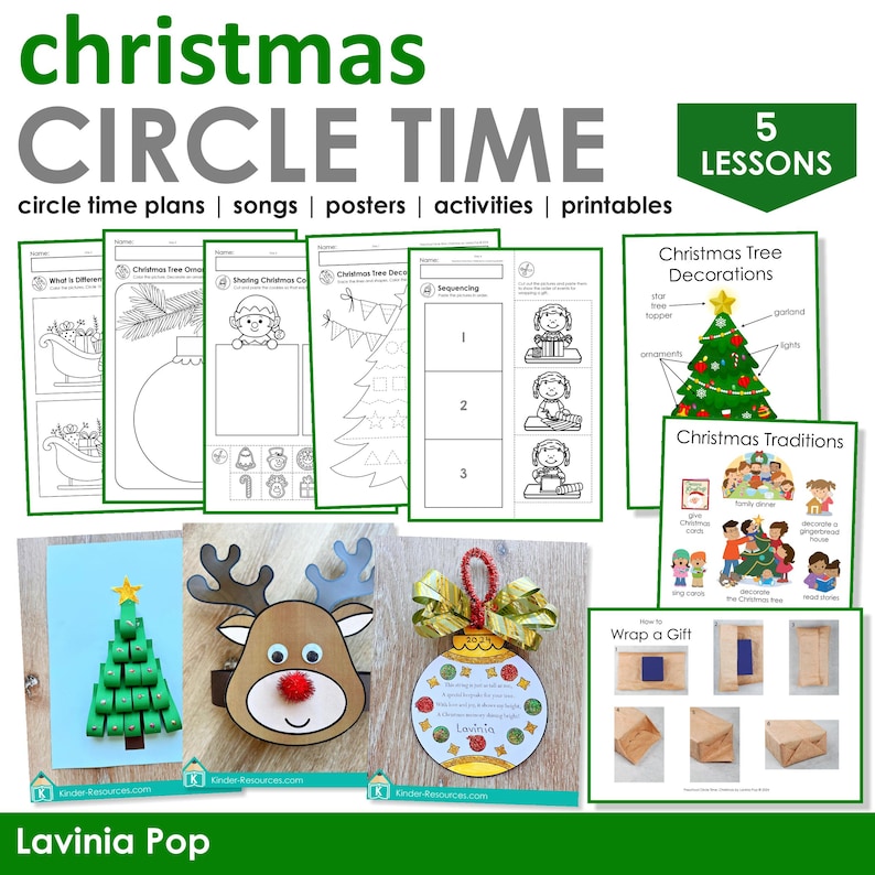 Christmas Preschool Theme Curriculum Printables | Preschool Circle Time ...