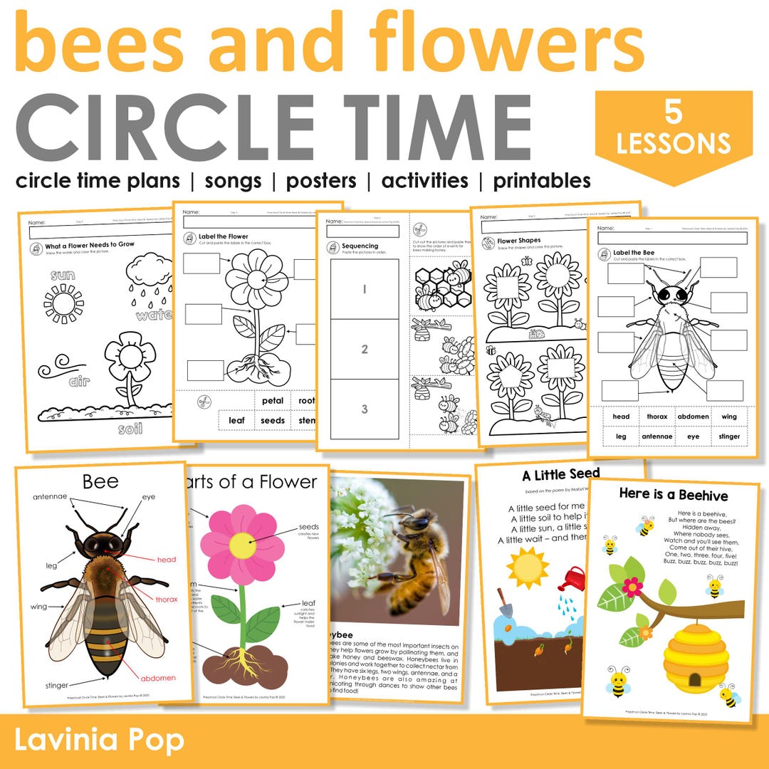 Bees and Flowers Preschool Theme Curriculum Printables | Preschool ...