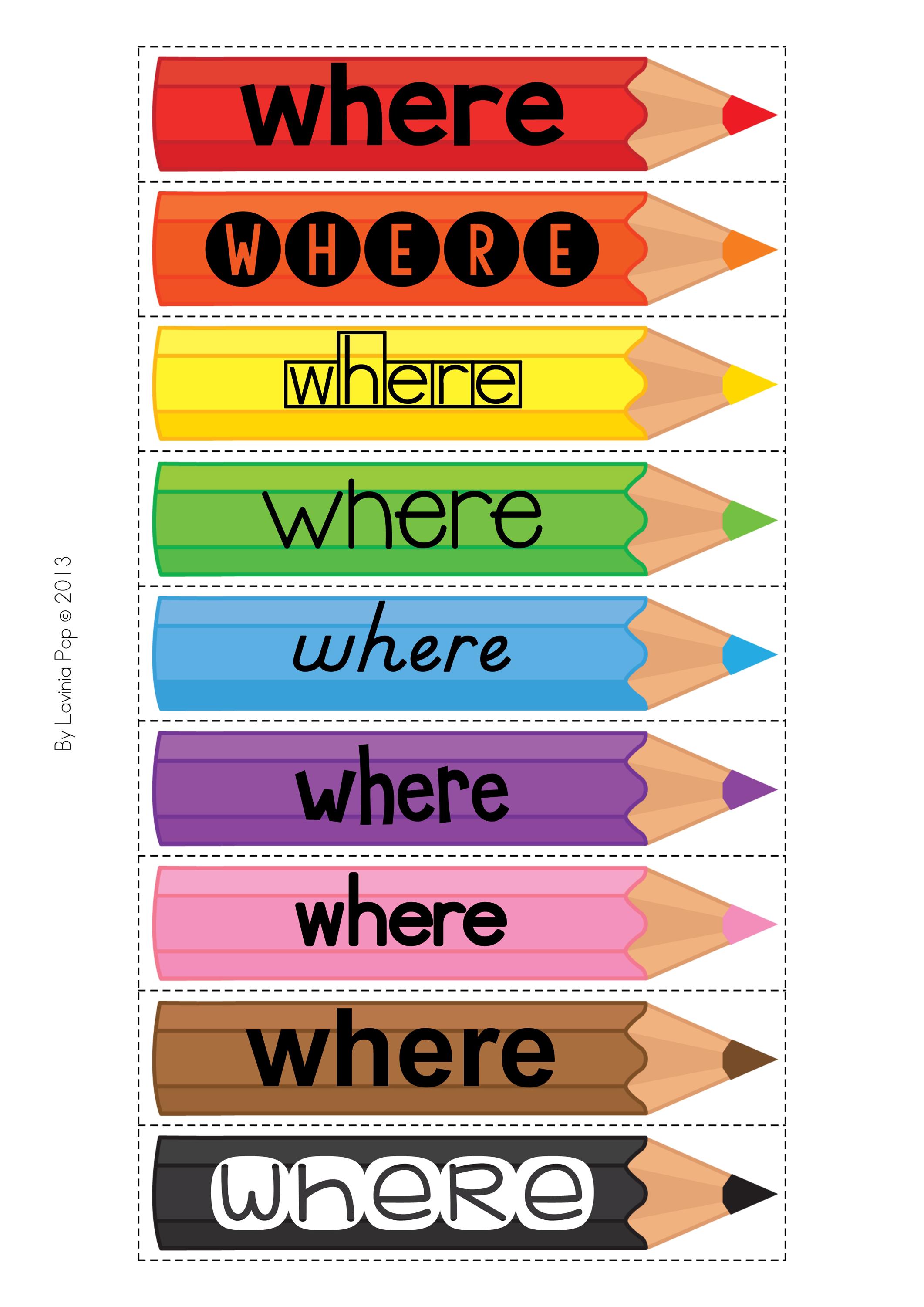 Printable Sight Word Sorting Activity | Colored Pencils - Etsy