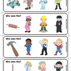 Community Helper Activity | Who Uses This? Tools and Items - Etsy
