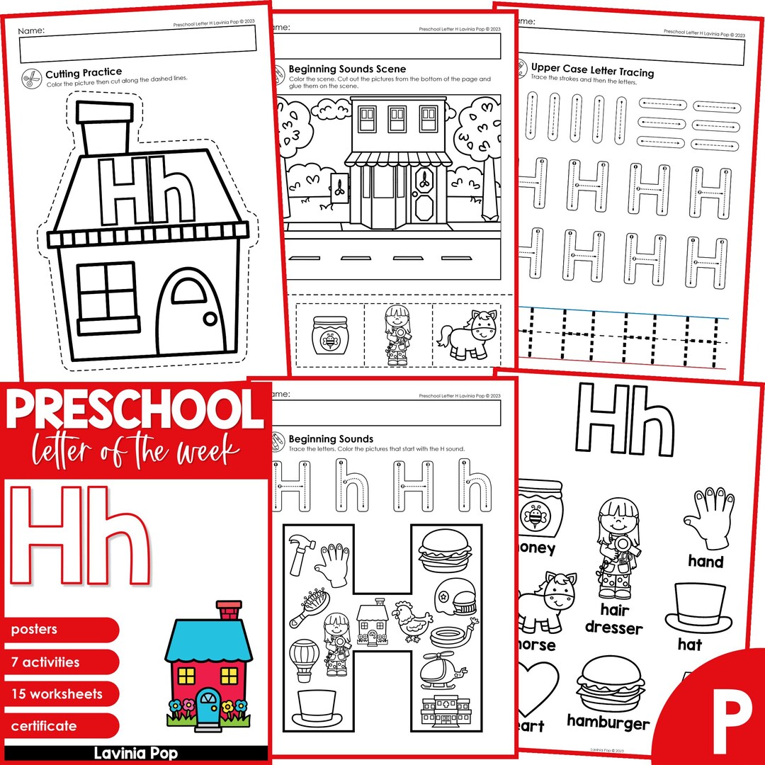 Preschool Alphabet Letter of the Week Curriculum H - Etsy