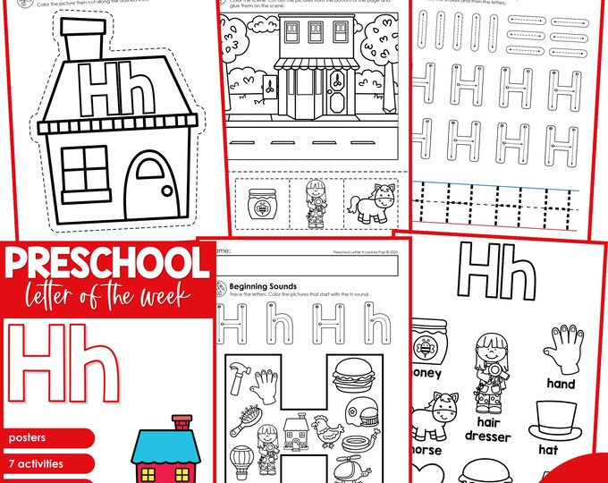 Preschool Alphabet Letter of the Week Curriculum H - Etsy