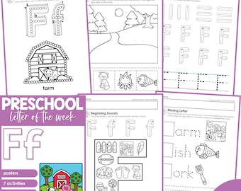 Preschool Alphabet Letter of the Week Curriculum F - Etsy