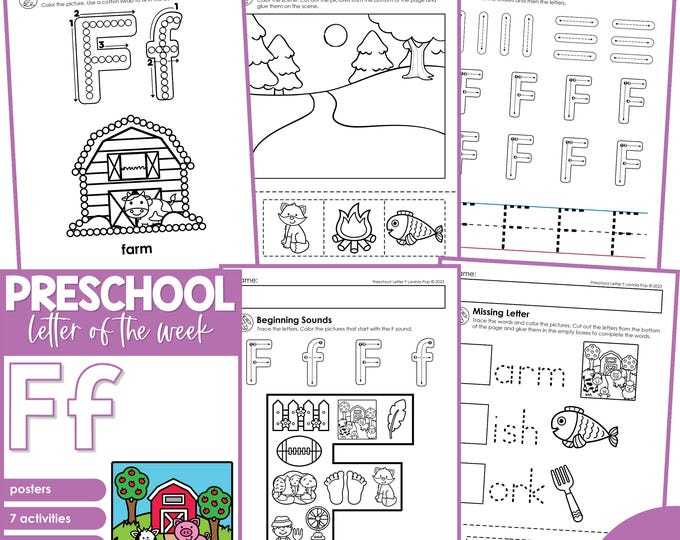 Preschool Alphabet Letter of the Week Curriculum F - Etsy