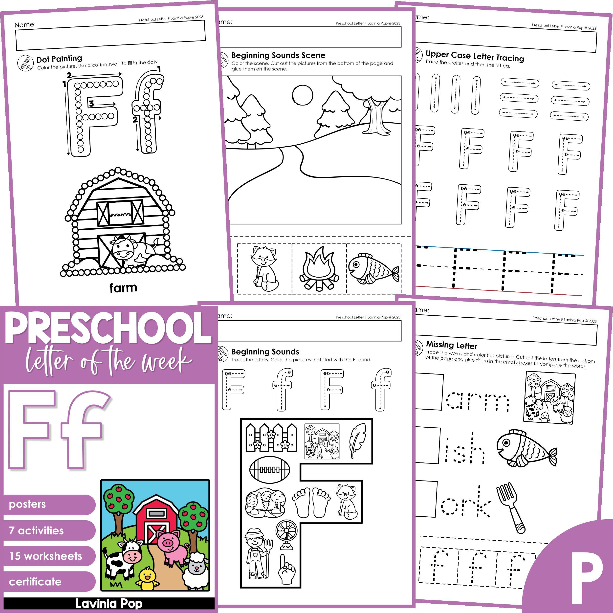 Preschool Alphabet Letter of the Week Curriculum F - Etsy