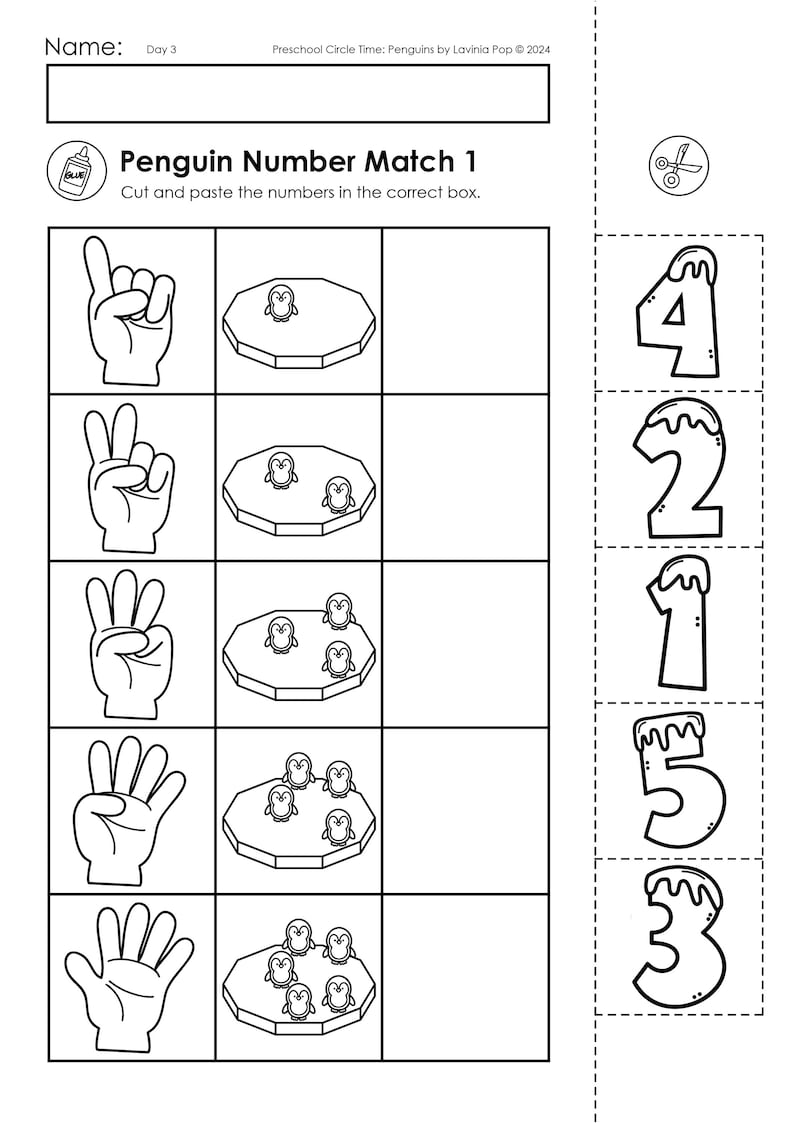 Penguins Preschool Theme Curriculum Printables | Preschool Circle Time ...