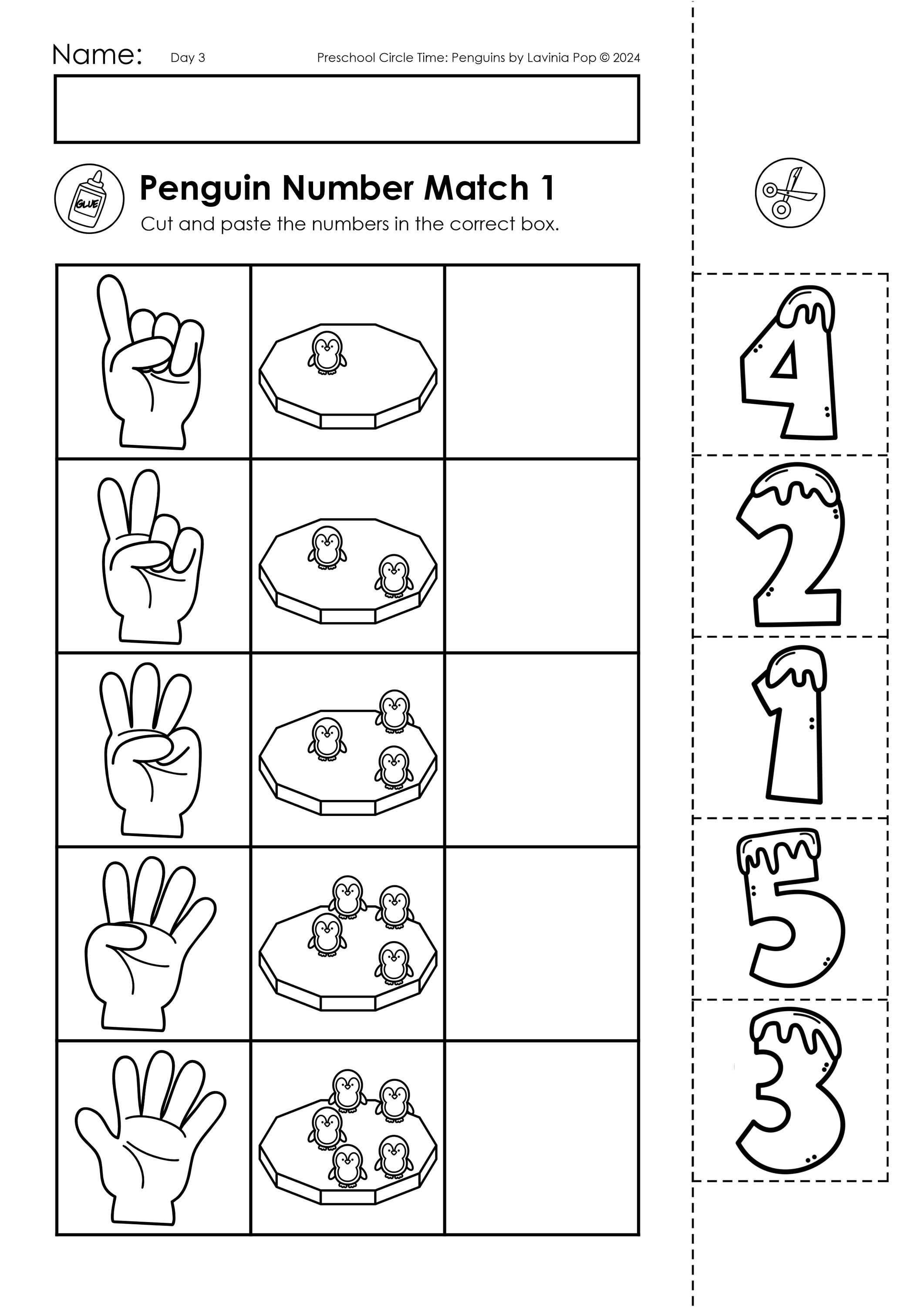 Penguins Preschool Theme Curriculum Printables | Preschool Circle Time ...