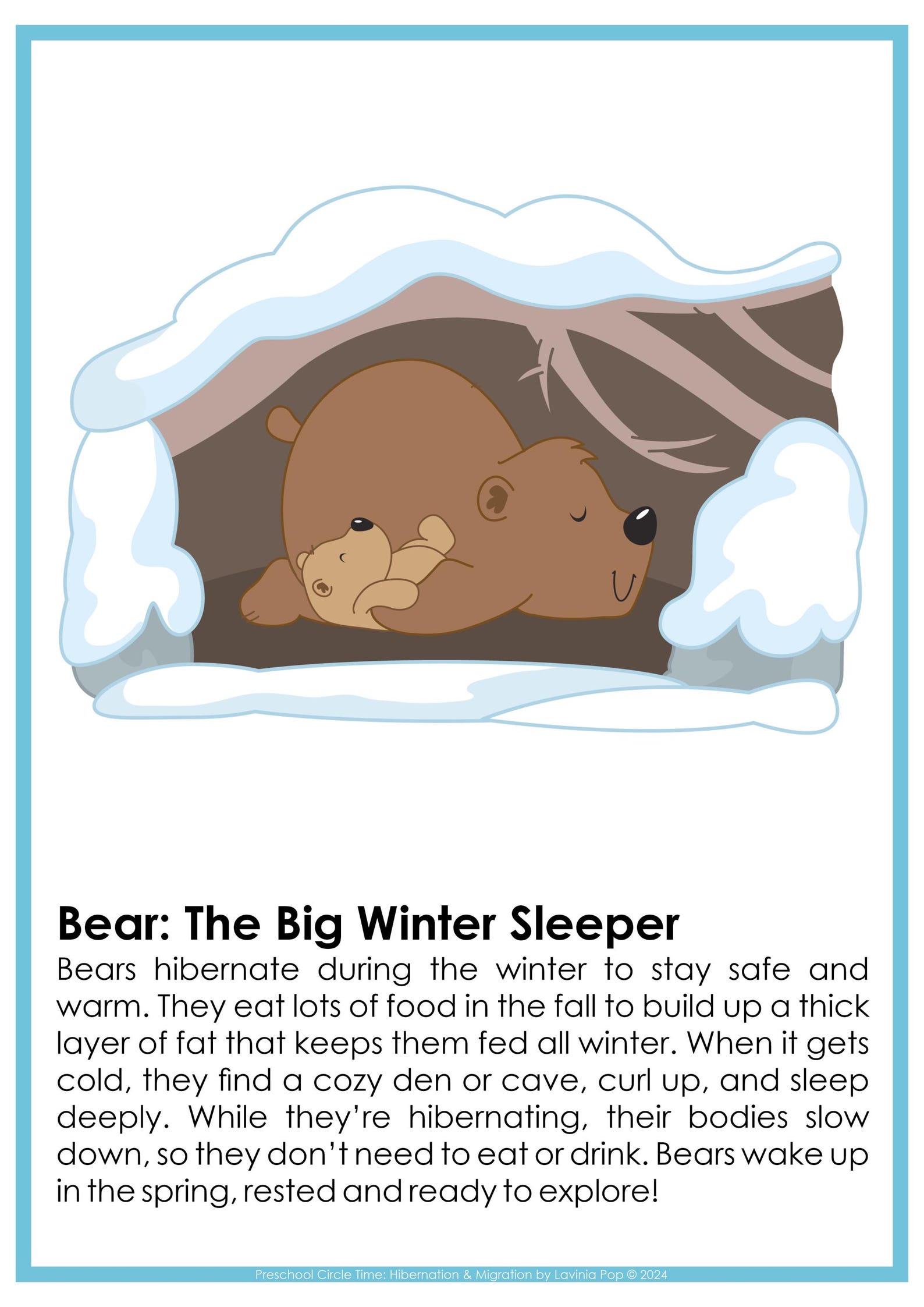 Hibernation and Migration Preschool Theme Curriculum Printables ...
