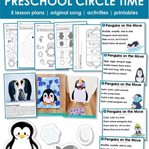Penguins Preschool Theme Curriculum Printables | Preschool Circle Time ...