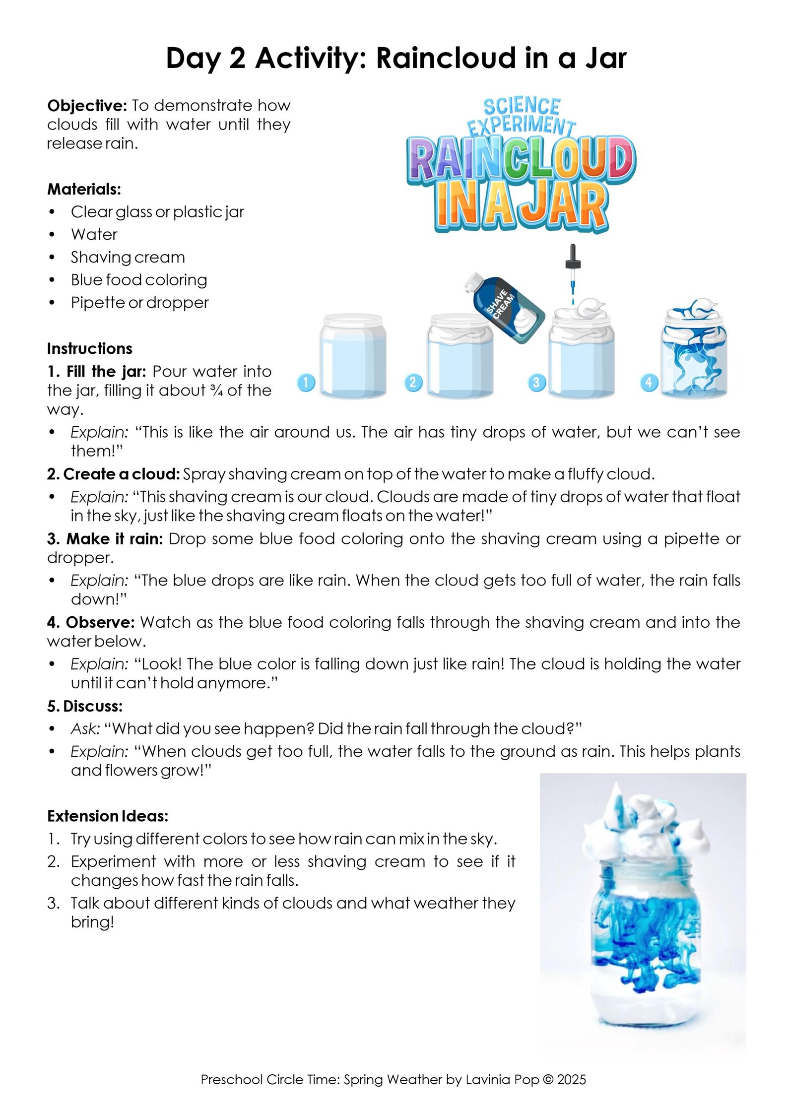 Spring Weather Preschool Theme Curriculum Printables | Preschool Circle ...