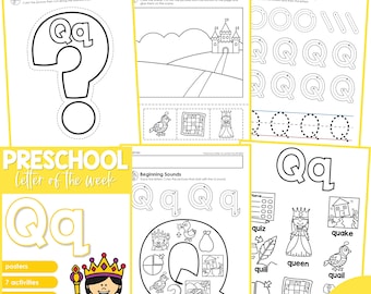 Preschool Alphabet Letter of the Week Curriculum Q - Etsy
