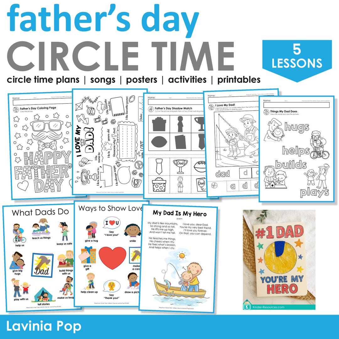 Father's Day Preschool Theme Curriculum Printables | Preschool Circle ...