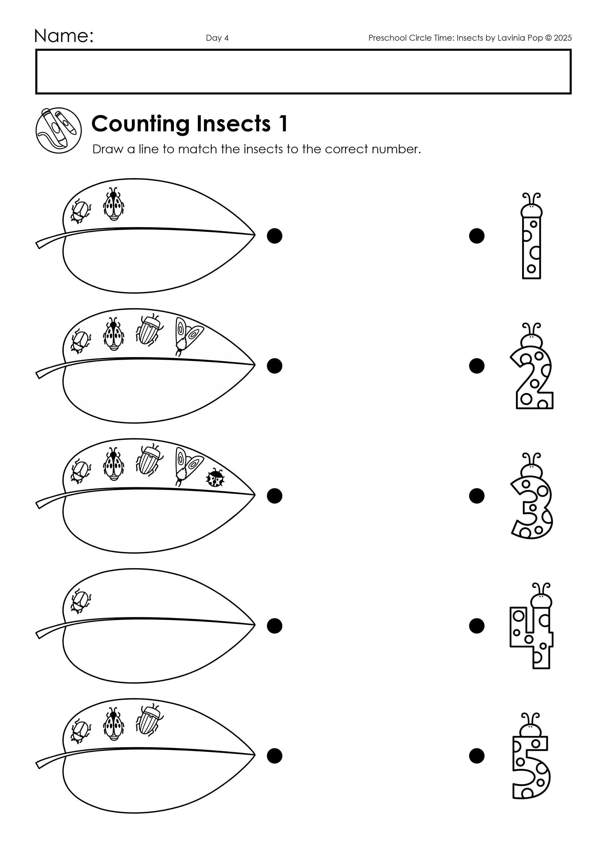 Insects Preschool Theme Curriculum Printables | Preschool Circle Time ...
