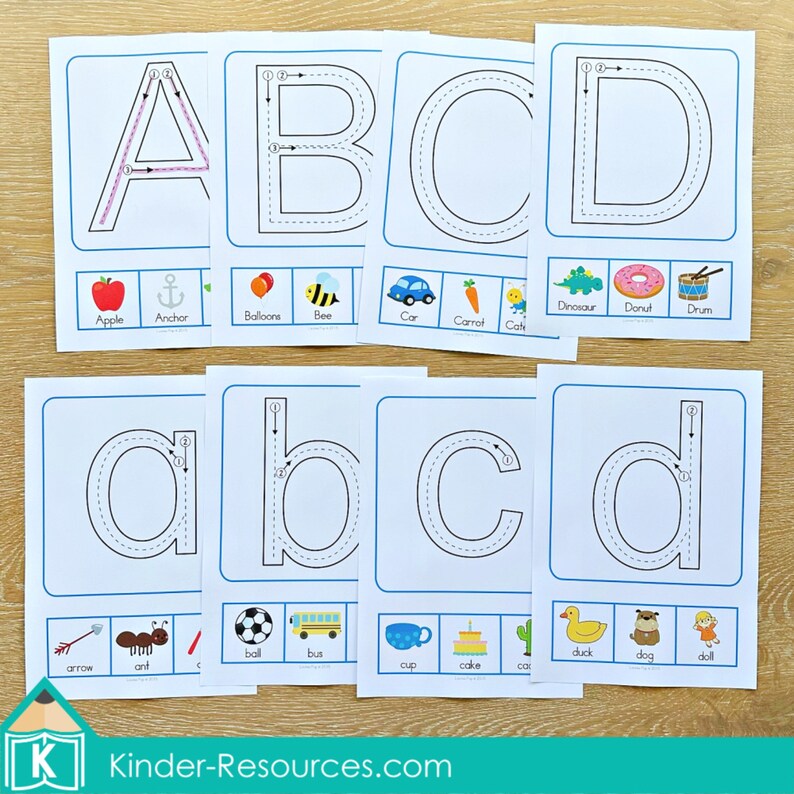 Alphabet Tracing Cards With Directional Arrows - Etsy
